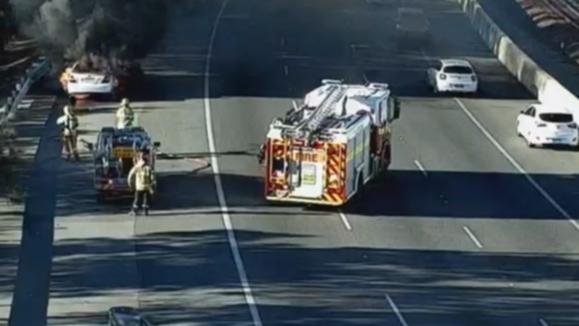 Vehicle fire on Kwinana Freeway northbound before Canning Highway in ...
