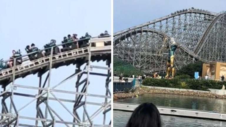 Riders stuck mid-air after Sea World rollercoaster breaks down ...