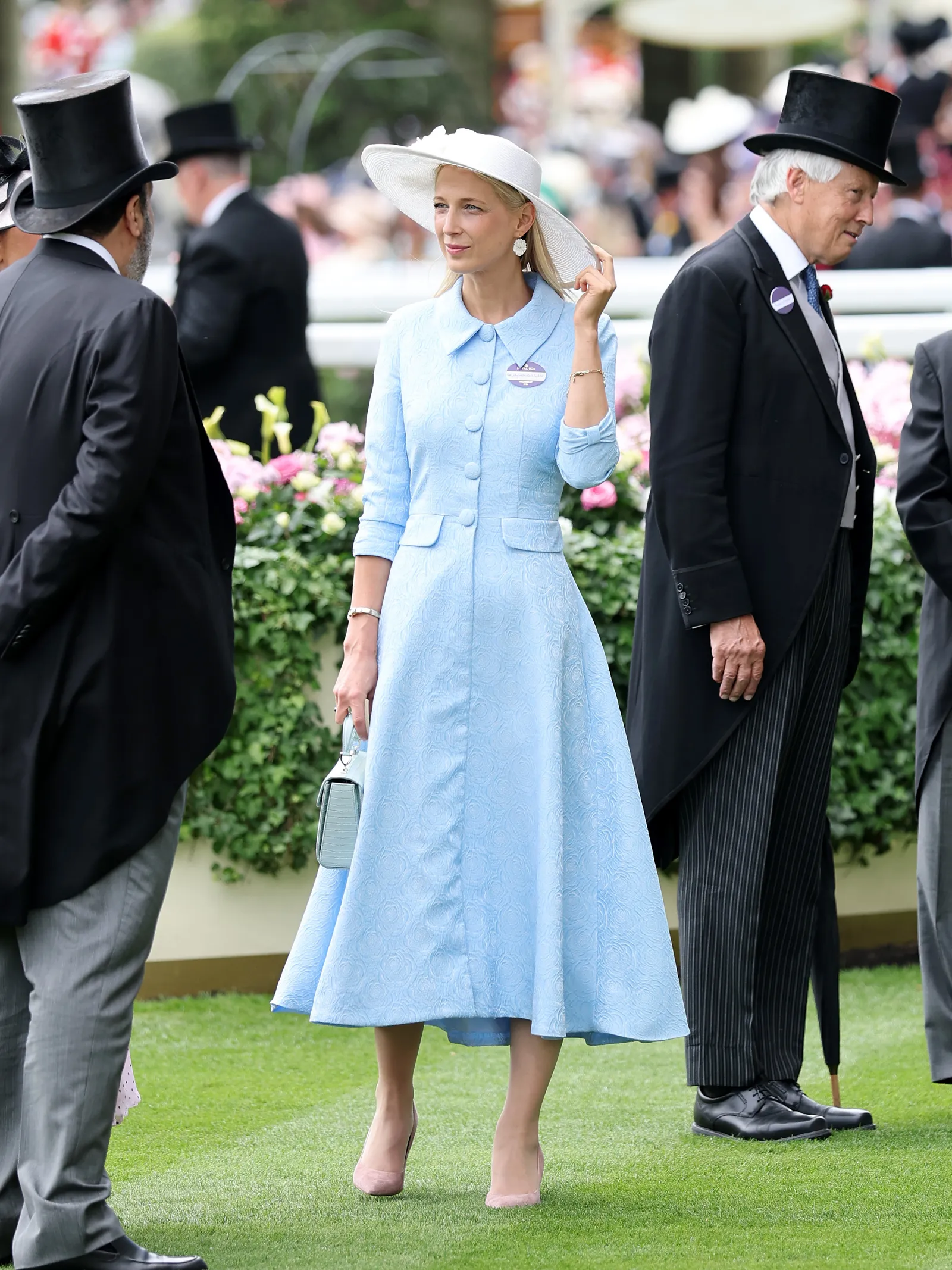 Lady Gabriella Windsor is elegant in ice blue as she makes rare public ...