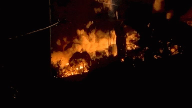 Oil drum facility fire causing traffic delays on major motorway ...